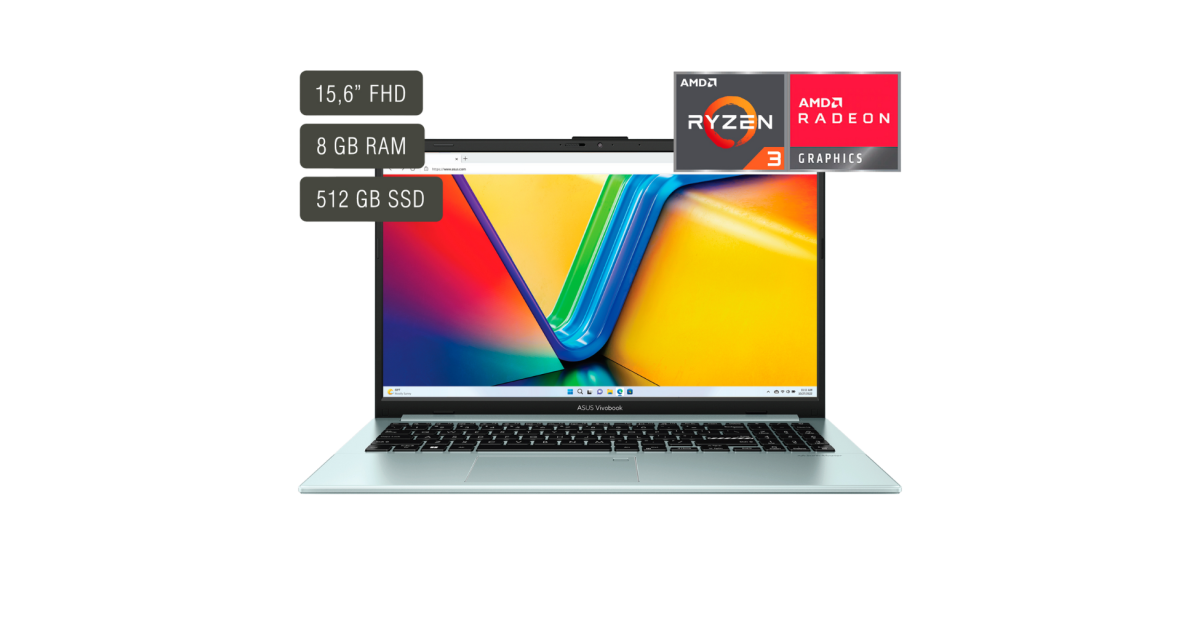 Notebook Asus E1504Fa 15.6" Fhd Ryzen 3 8Gb 512Gb Win11 - Tala Pc